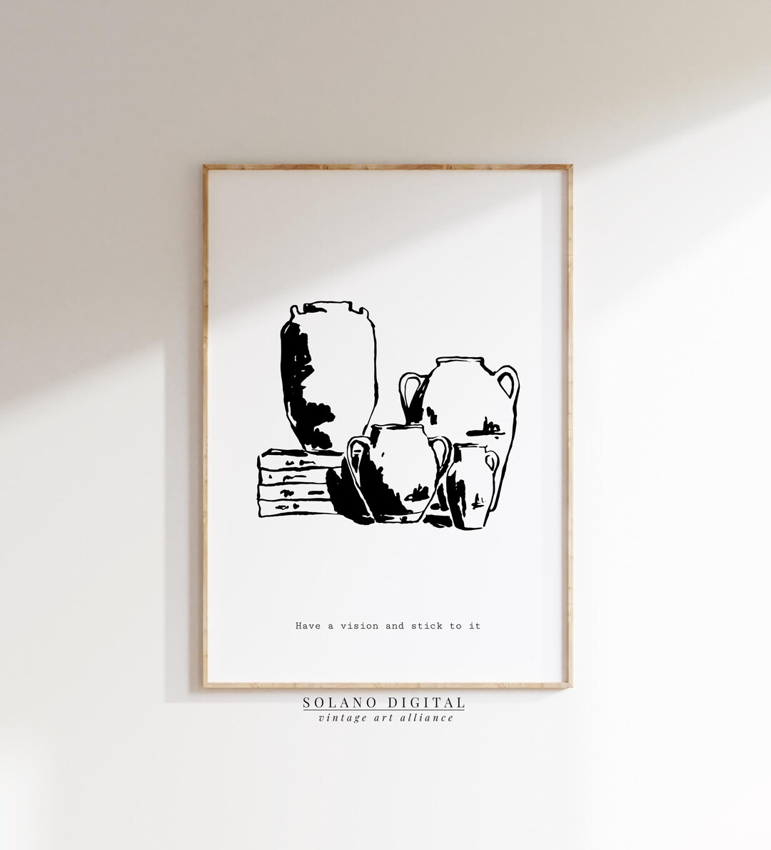 Minimalist Vase Printable Art | Modern Black Line Drawing With ...