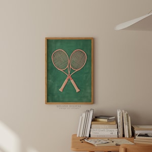 Retro Tennis Poster Girly Vintage Print Tennis Player Athlete Gift ...