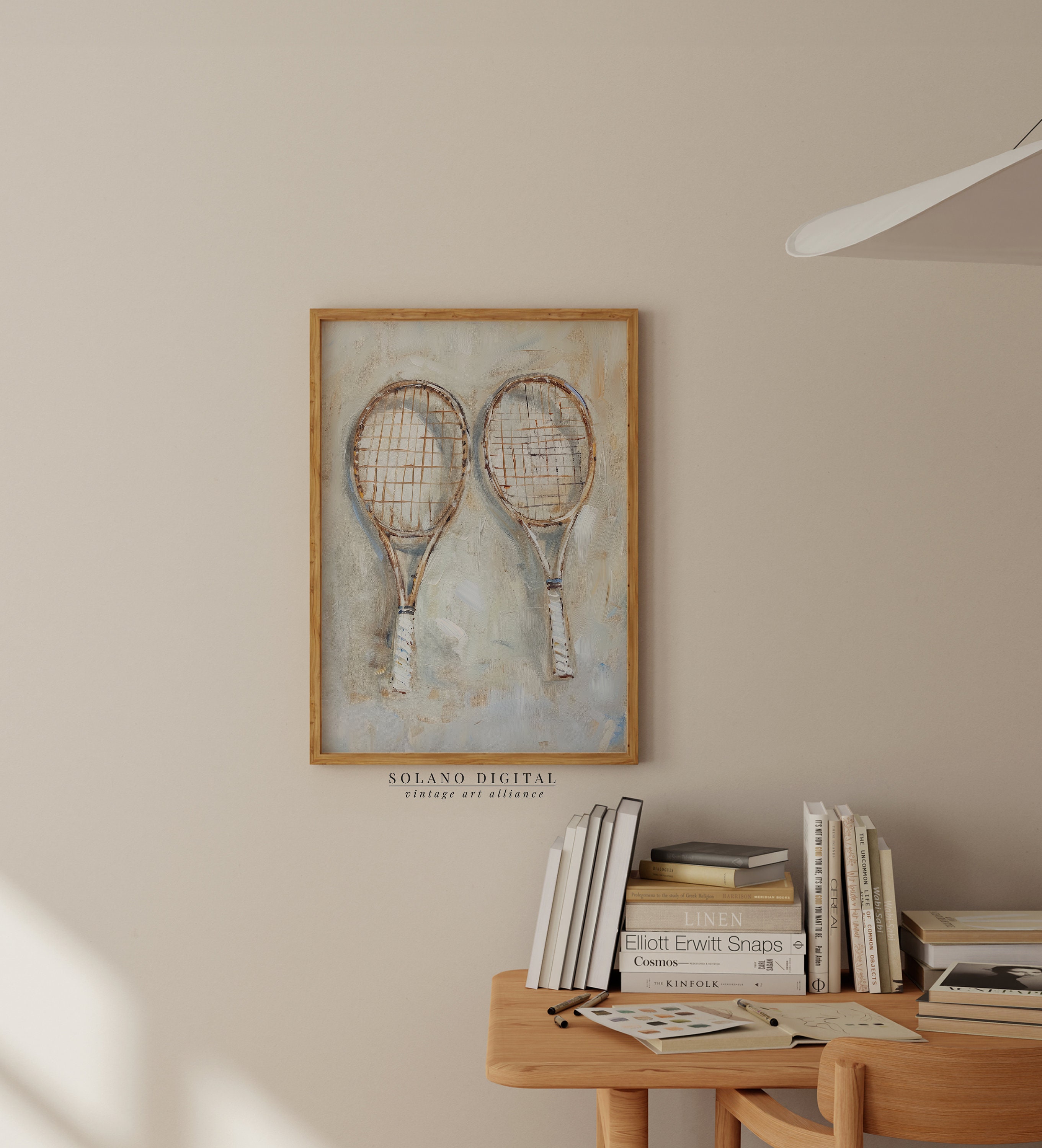 Vintage Tennis Racket Art Tennis Racket Wall Art Tennis Painting Tennis ...