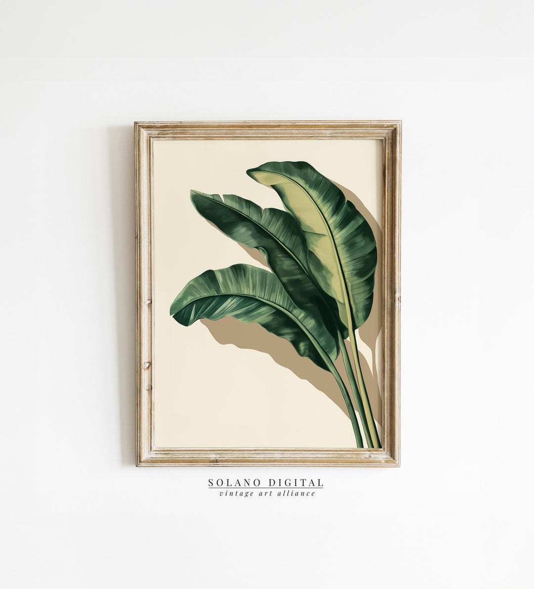 Greenery Print Banana Leaves Wall Art DIGITAL DOWNLOAD Tropical Leaves ...