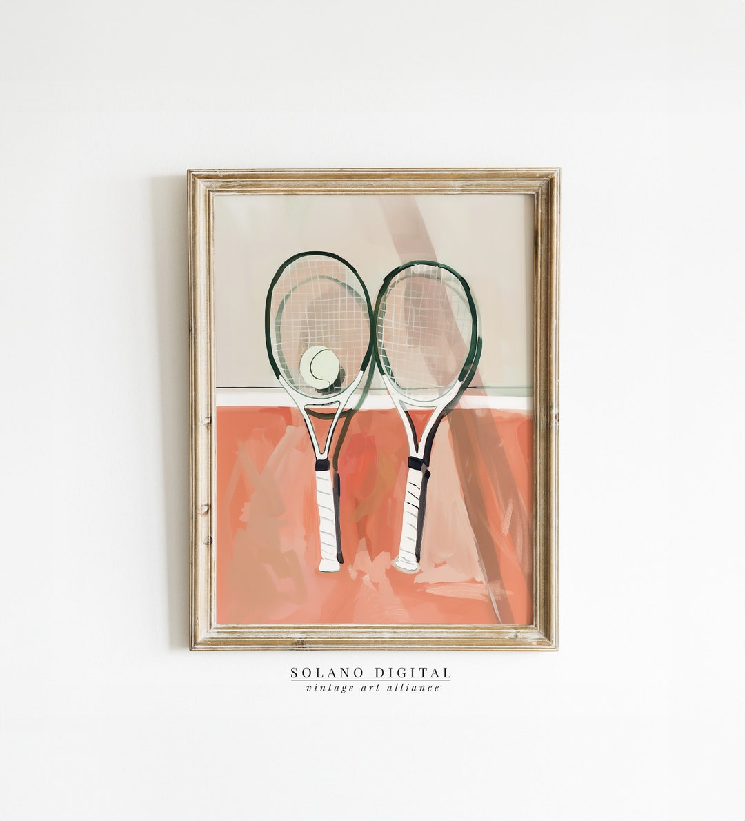 Tennis Rackets Wall Art Printable, Modern Sports Poster, Clay Court ...