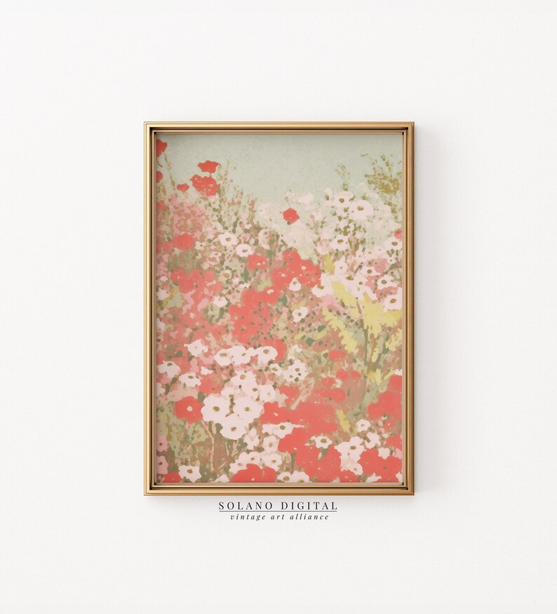 Floral Spring Printable Wall Art Wildflower Landscape Print Abstract ...