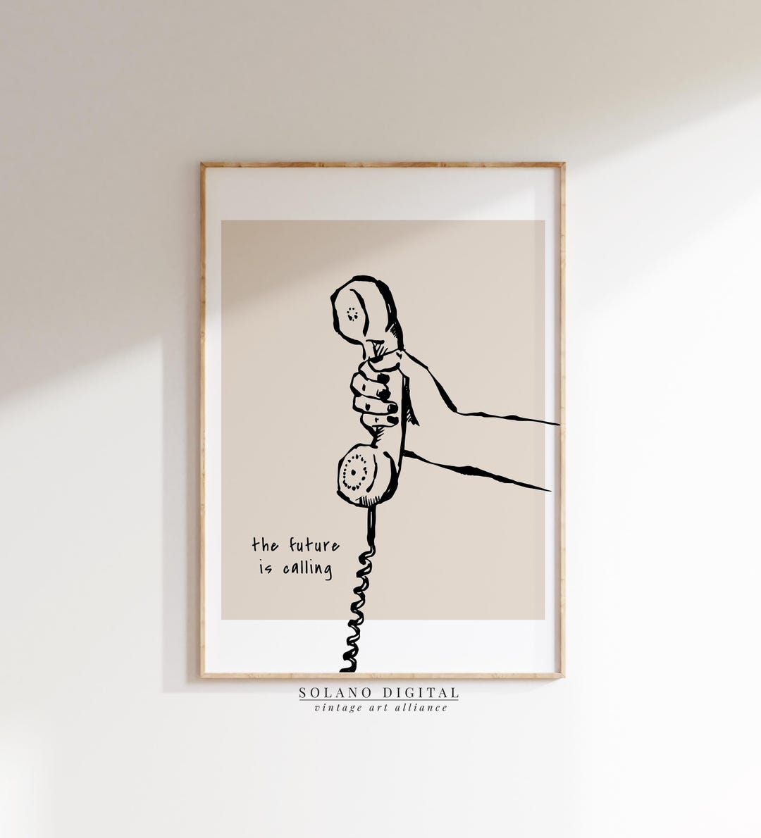 Retro Telephone Line Art Print: Motivational Quote Poster (digital ...
