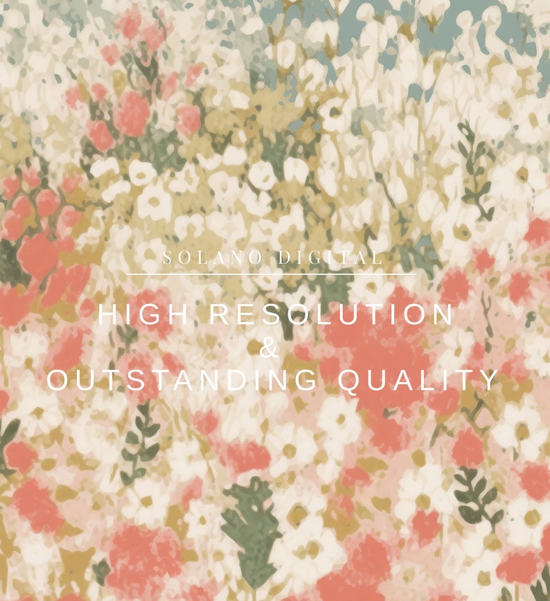 Floral Spring Printable Wall Art Wildflower Landscape Print Abstract ...