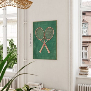 Retro Tennis Poster Girly Vintage Print Tennis Player Athlete Gift ...