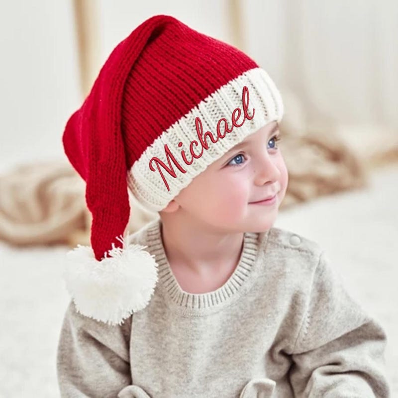 Themed Knitted Santa Hat - Etsy