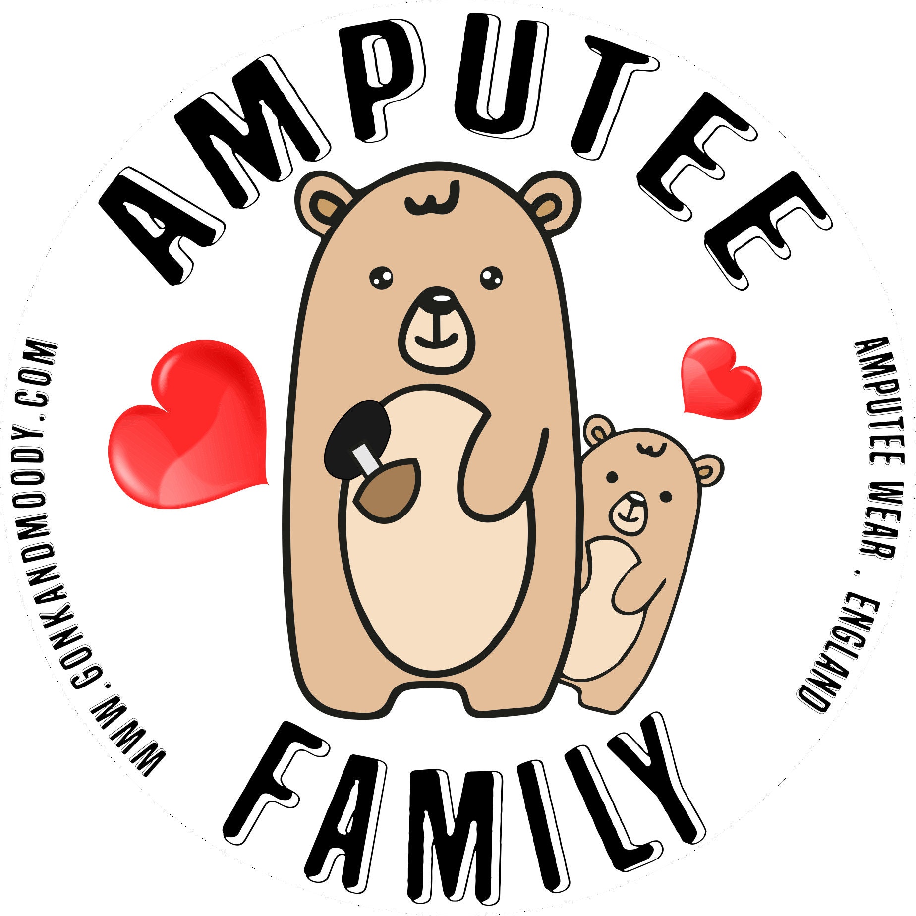 Amputee Family Bear Prosthetic Arm Round Vinyl Sticker - Etsy