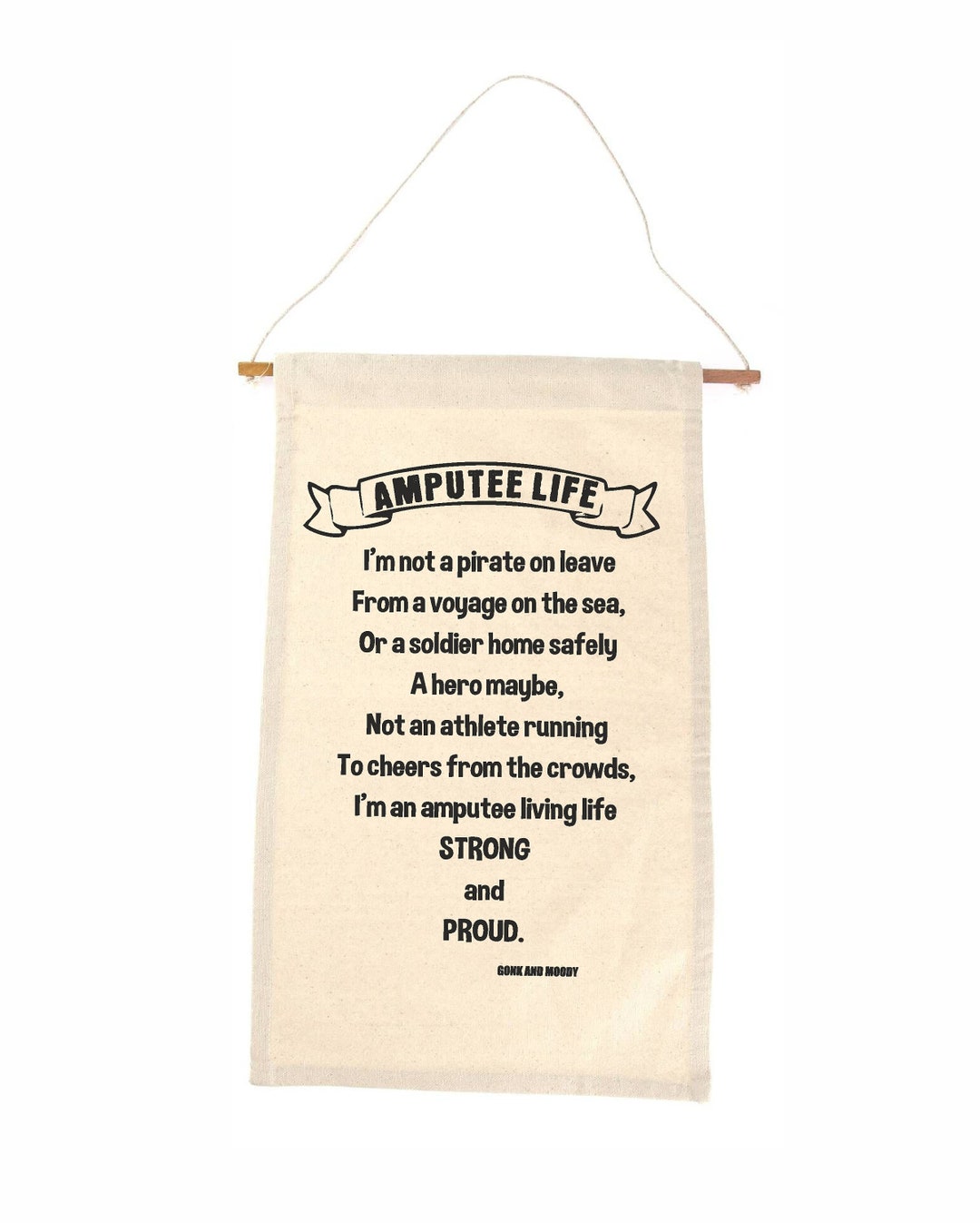 Amputee Life Poem Canvas Wall Hanging Banner, Great Gift - Etsy