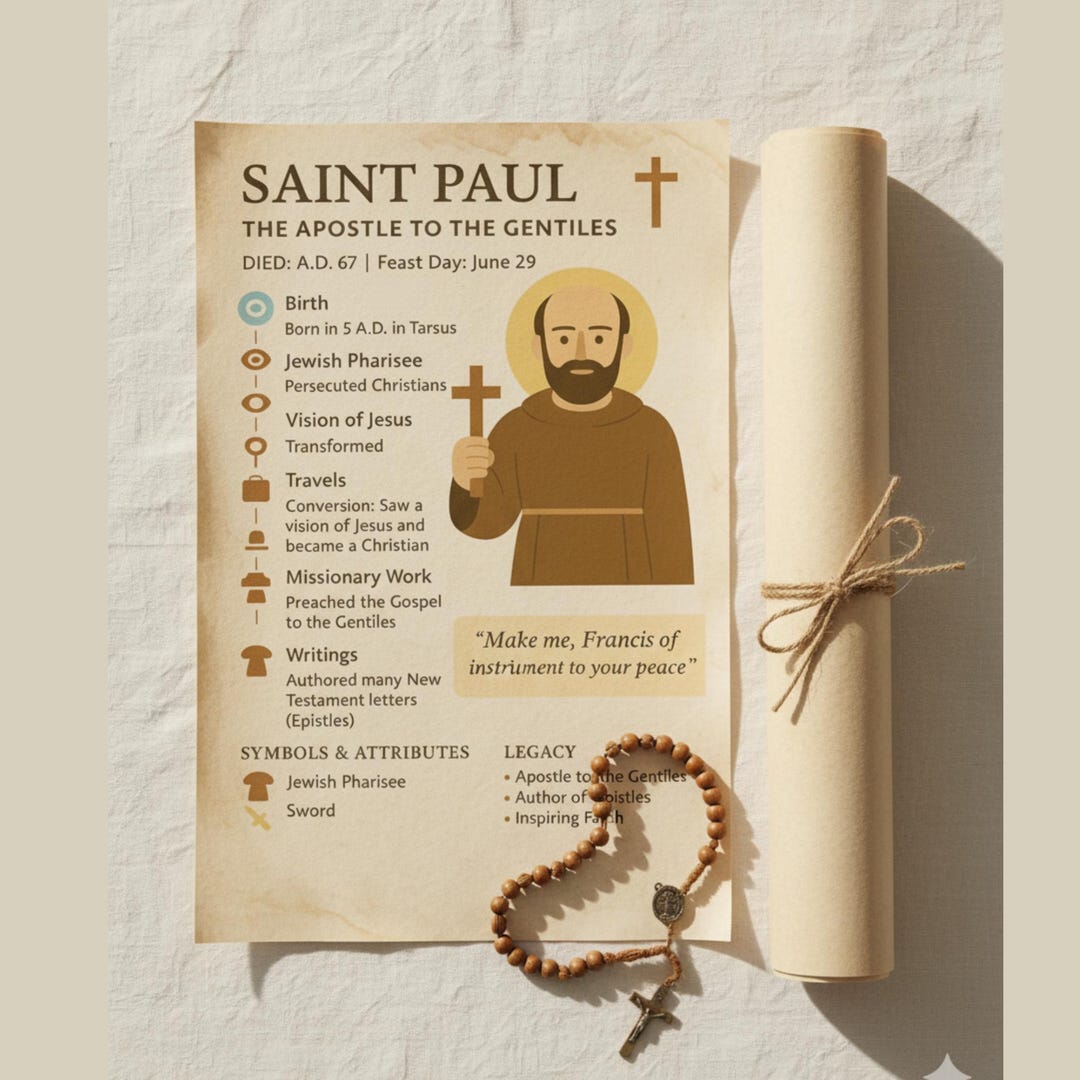 Printable Saint Paul the Apostle to the Gentiles Educational ...