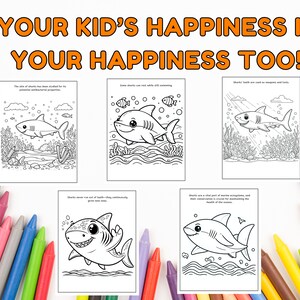Sharks Coloring Pages for Your Kids With Fun Facts Trivia - Under the ...