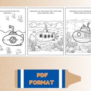 Printable Submarine Coloring Pages for Kids - Educational Coloring Page ...