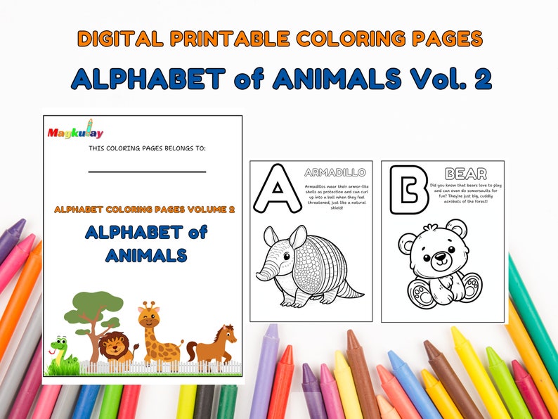 Kiddie Printable Abc Coloring Pages, Alphabet Animal Coloring Book for ...