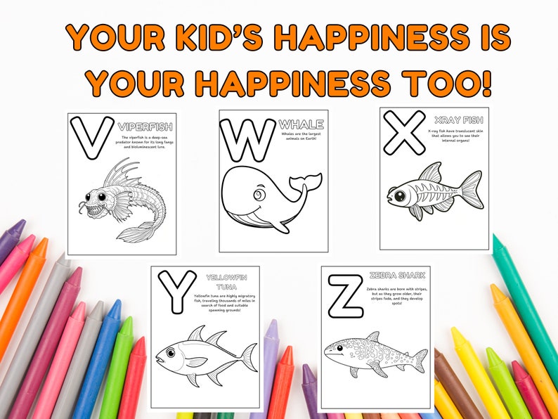 Sea Animals Abc Coloring Pages - Alphabet Coloring Book Featuring Sea ...
