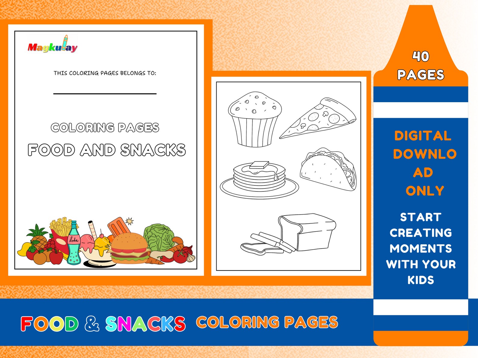 Basic Coloring Pages for Your Kids, Food Coloring Pages, With Free ...