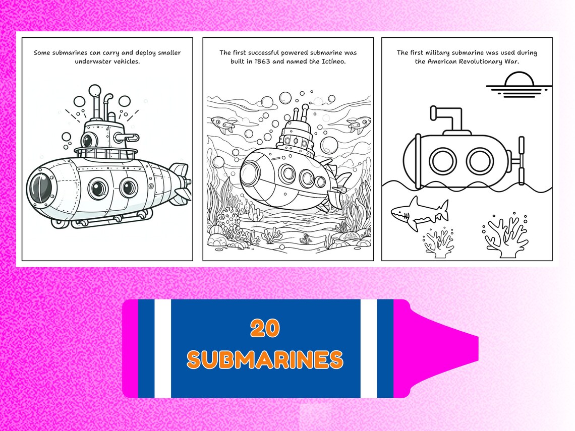 Printable Submarine Coloring Pages for Kids - Educational Coloring Page ...