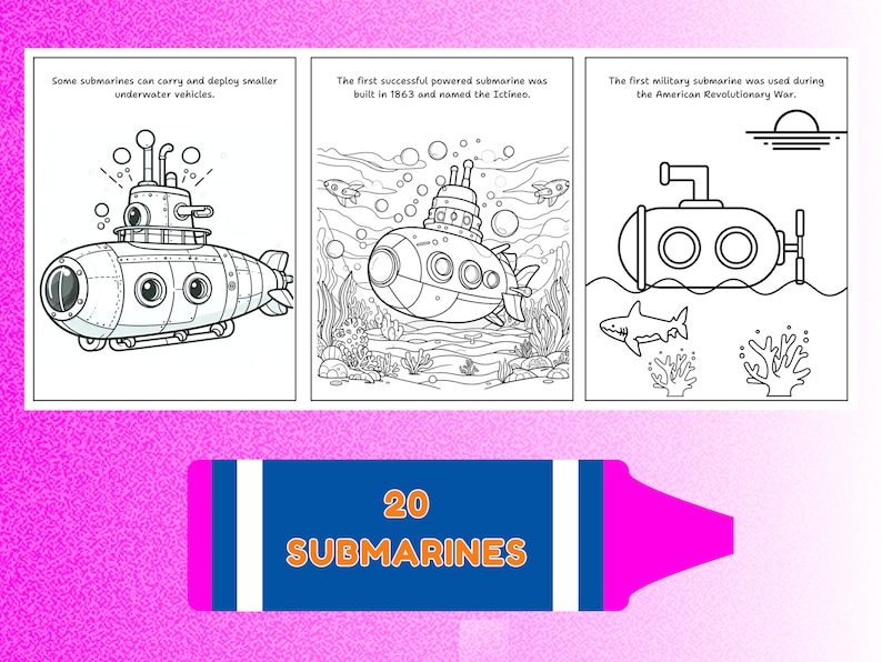 Printable Submarine Coloring Pages for Kids - Educational Coloring Page ...