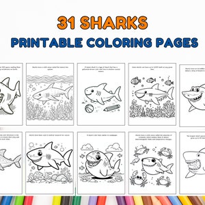 Sharks Coloring Pages for Your Kids With Fun Facts Trivia - Under the ...