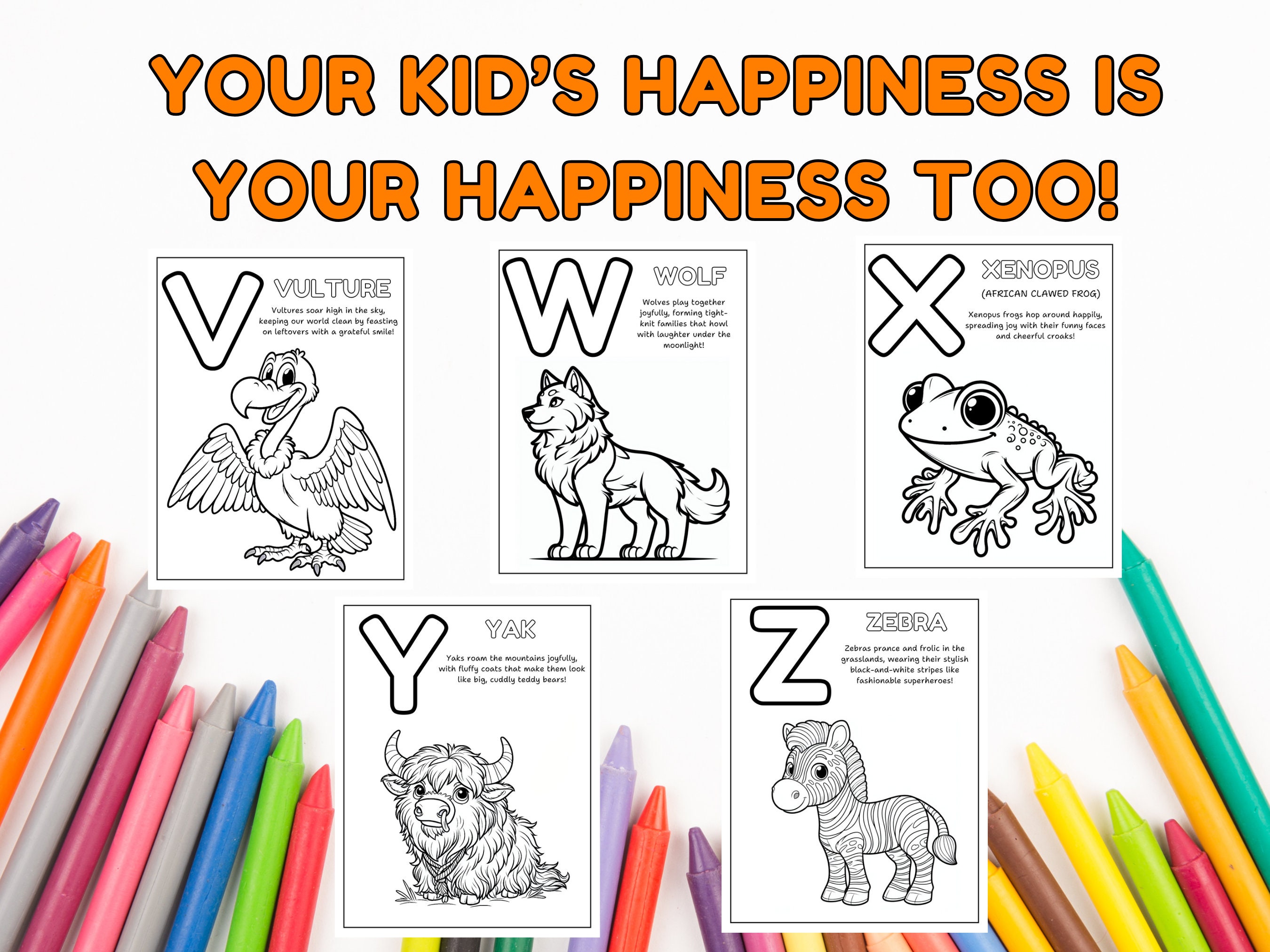 Kiddie Printable Abc Coloring Pages, Alphabet Animal Coloring Book for ...