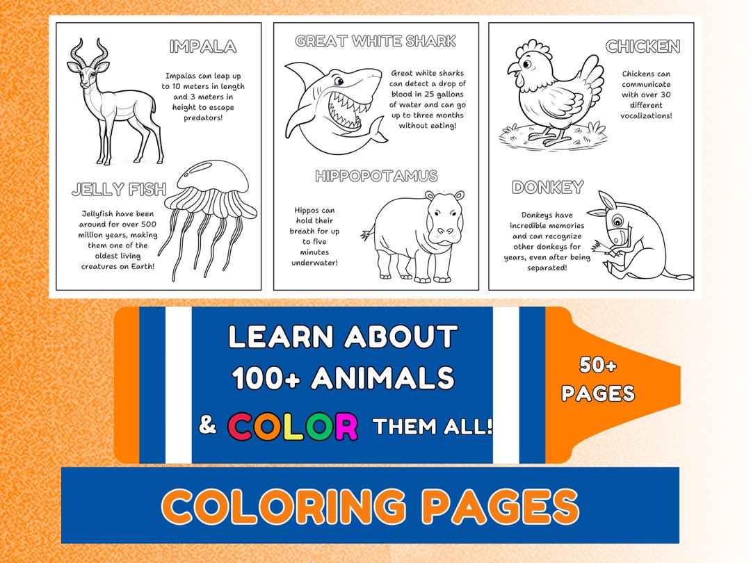 100 Animals Coloring Pages Coloring Pages for Kids Learn About Animals ...