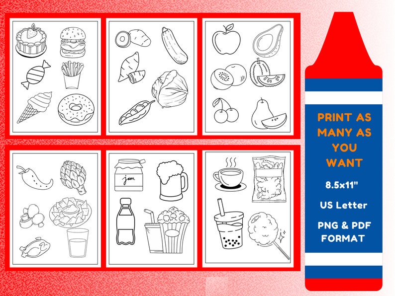 Basic Coloring Pages for Your Kids, Food Coloring Pages, With Free ...