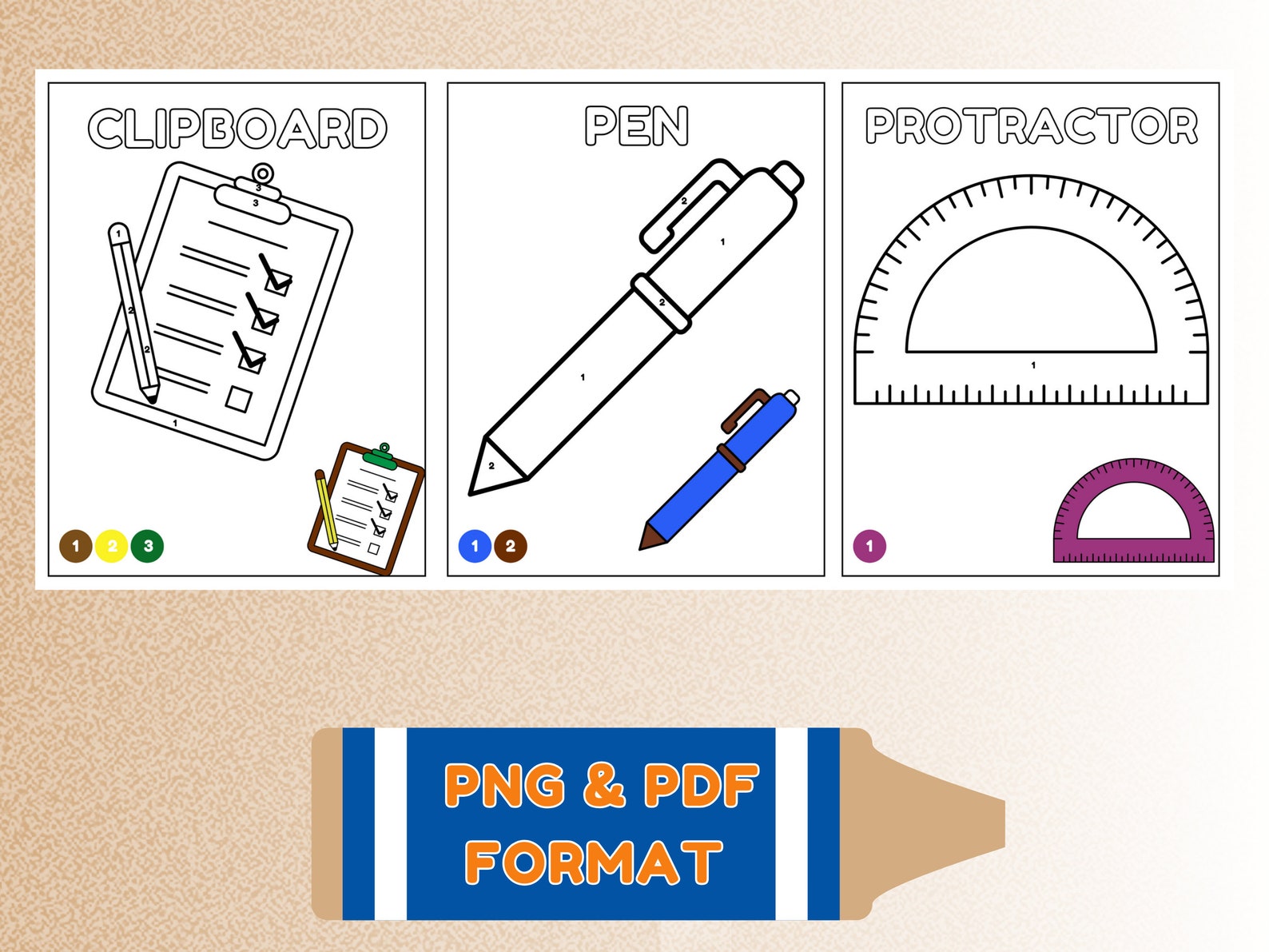 School Color by Number Coloring Page, Back to School Coloring Page, My ...