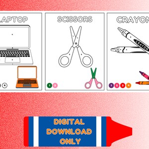 School Color by Number Coloring Page, Back to School Coloring Page, My ...