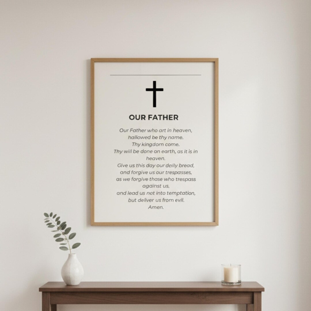 Our Father Catholic Prayer Wall Art, the Lord's Prayer Print (digital ...