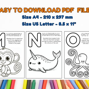 Kiddie Printable Abc Coloring Pages, Alphabet Animal Coloring Book for ...