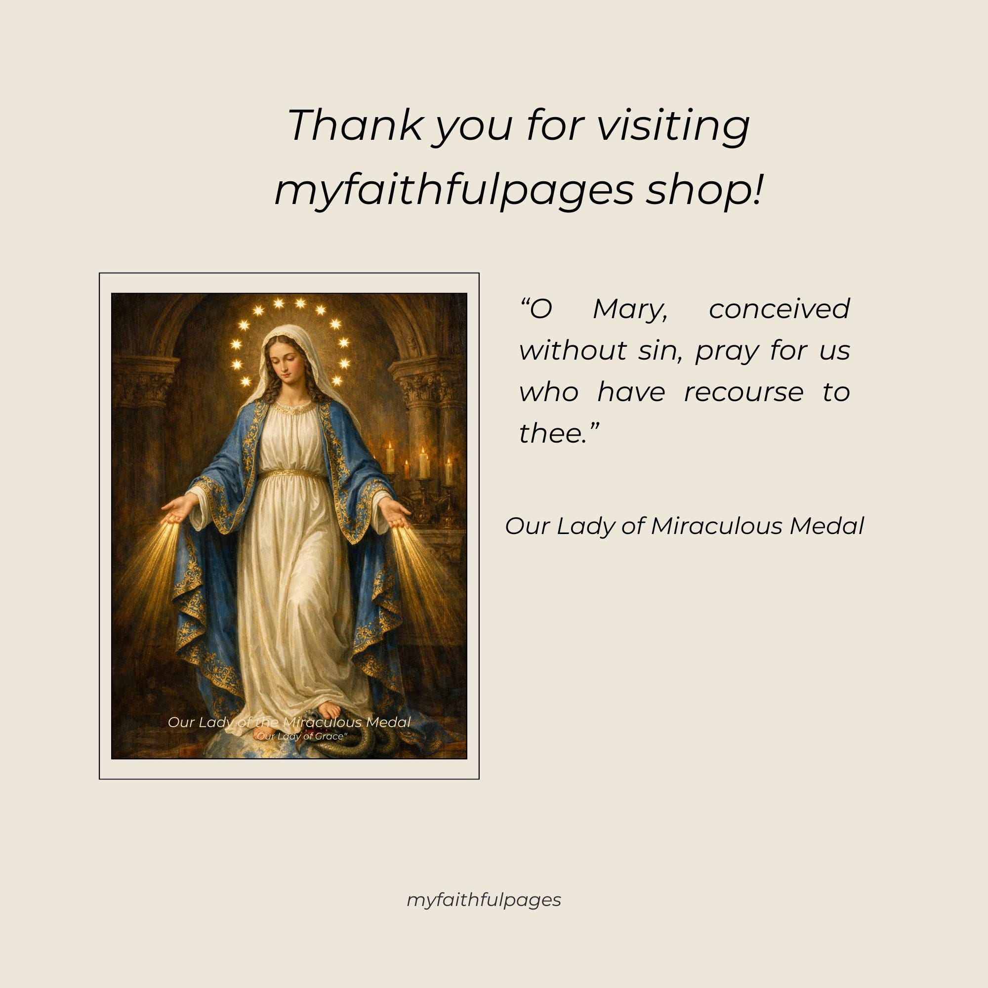 Our Lady of the Miraculous Medal Wall Art - Immaculate Conception ...