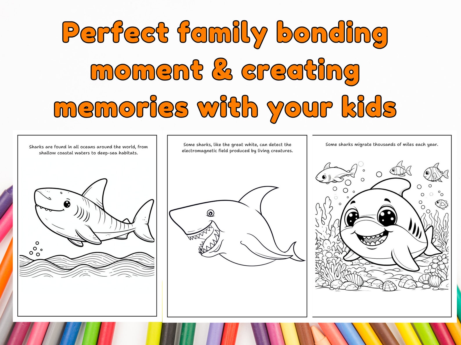 Sharks Coloring Pages for Your Kids With Fun Facts Trivia - Under the ...