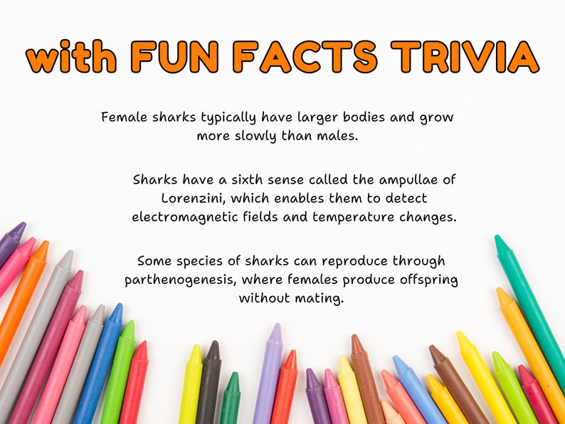 Sharks Coloring Pages for Your Kids With Fun Facts Trivia - Under the ...