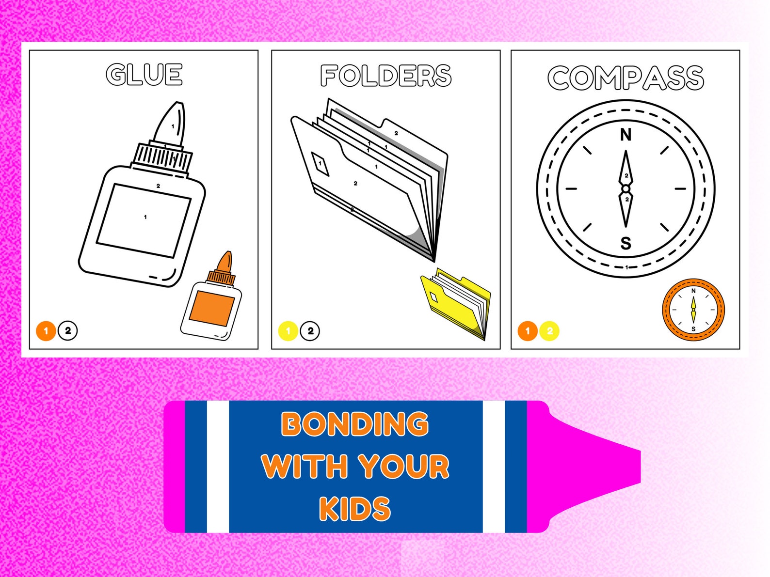 School Color by Number Coloring Page, Back to School Coloring Page, My ...
