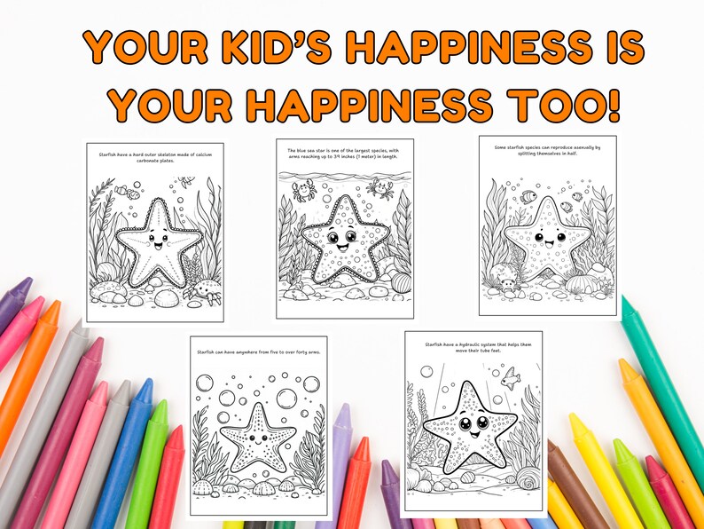 Starfish Printable Kiddie Coloring Pages With Fun Facts Trivia, Under ...