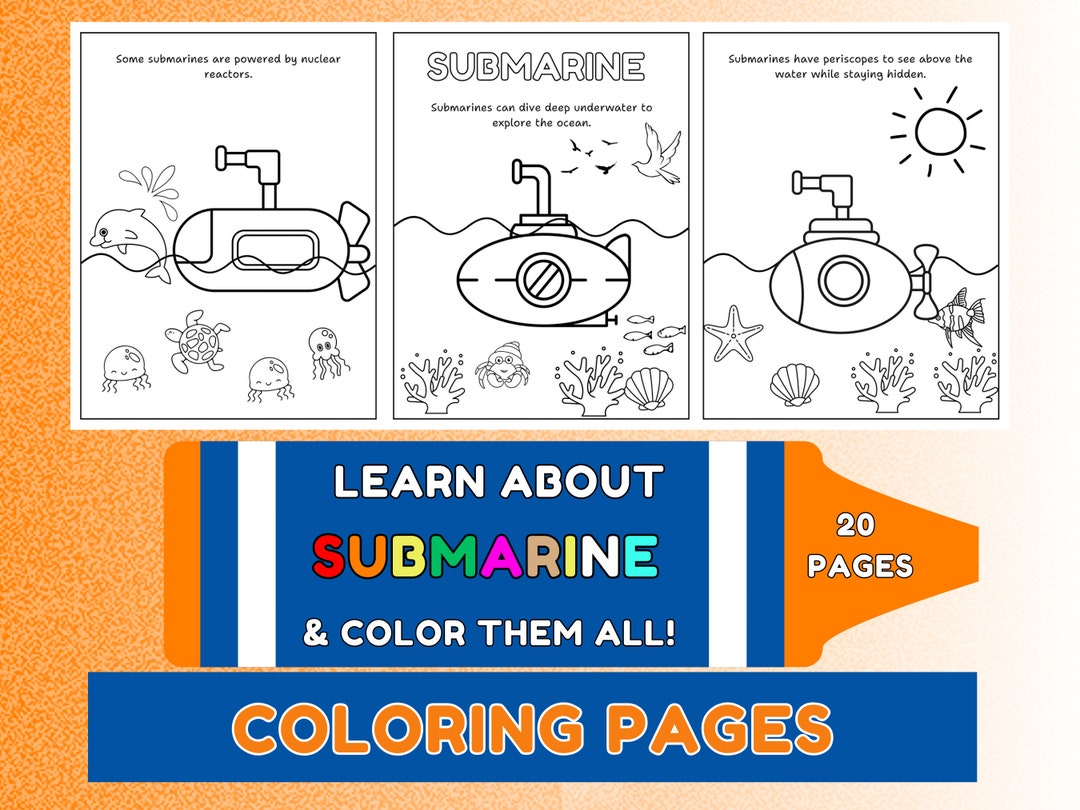 Printable Submarine Coloring Pages for Kids - Educational Coloring Page ...