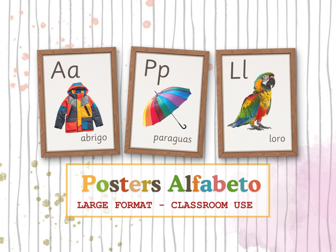 Montessori Spanish Alphabet Posters Real Photos Digital Download - Etsy