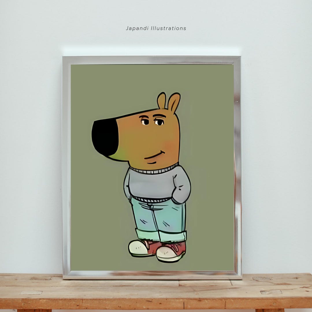 Chill Guy Meme Wall Art Customizable Design, Home Decor Gift for Him ...