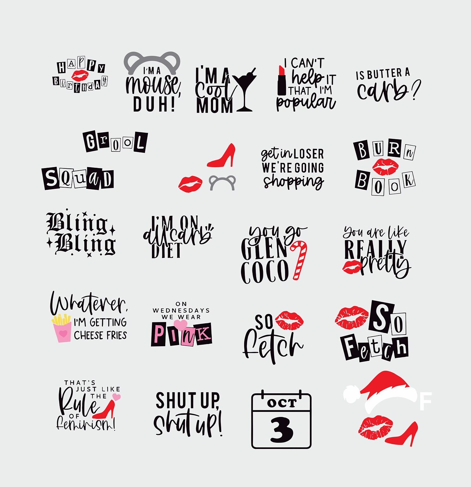 Mean Girls SVG Bundle,sassy Girl Quote SVG, Burn Book Svg, Cricut ...