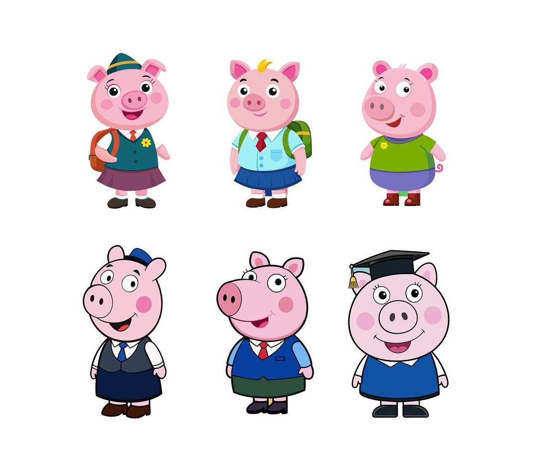 Peppa Pig Characters Cartoon Moovie svg-png-eps Tshirt Shirt Hoodie ...