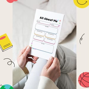 All About Me Kids Worksheet: Fun and Educational Printable Activity - Etsy