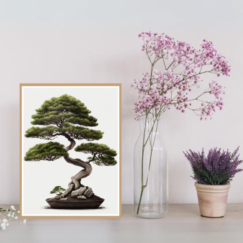 Japanese Watercolour Wall Art Set - Pagoda, Sakura Blossoms, Asian ...
