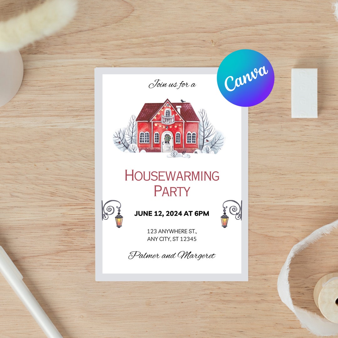 House Warming Invite-printable New Home Dinner Party Invitation,digital ...