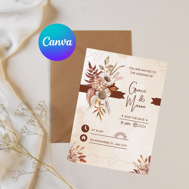 Neutral Wedding Invitation Set- Vellum Invitation, Ribbon Wedding ...