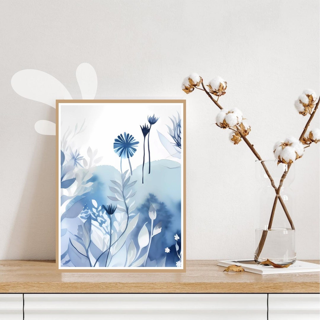 Modern Abstract Flower Bundle Printable Art - Botanical Home Decor ...