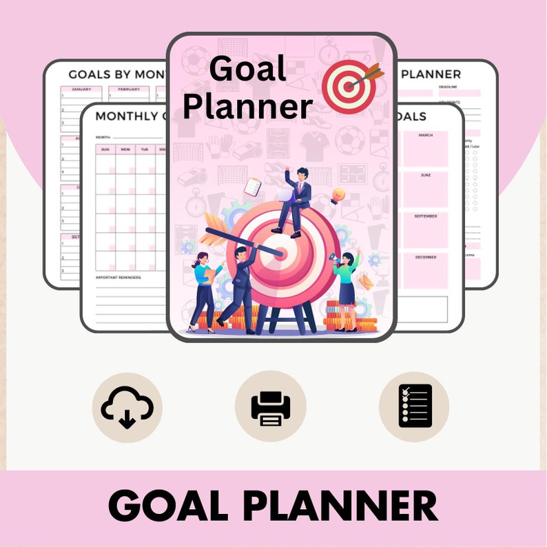 Smart Goal Planning Tracker- Vision Board Digital Planner, Productivity ...