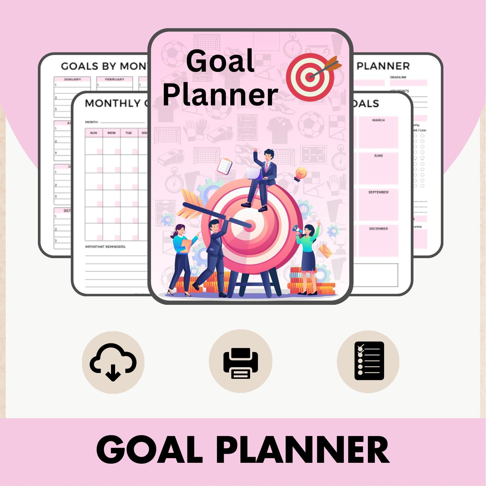 Smart Goal Planning Tracker- Vision Board Digital Planner, Productivity ...
