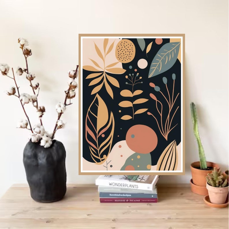 Nature's Touch Boho Leafy Wall Decor Bohemian Printable Art, Boho ...