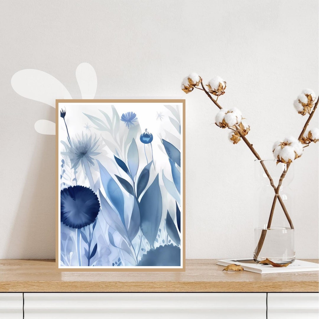 Printable Abstract Flower Bundle Wall Art - Digital Botanical Print ...