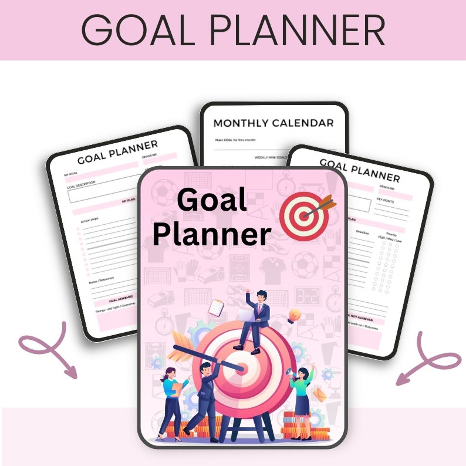 Smart Goal Planning Tracker- Vision Board Digital Planner, Productivity ...
