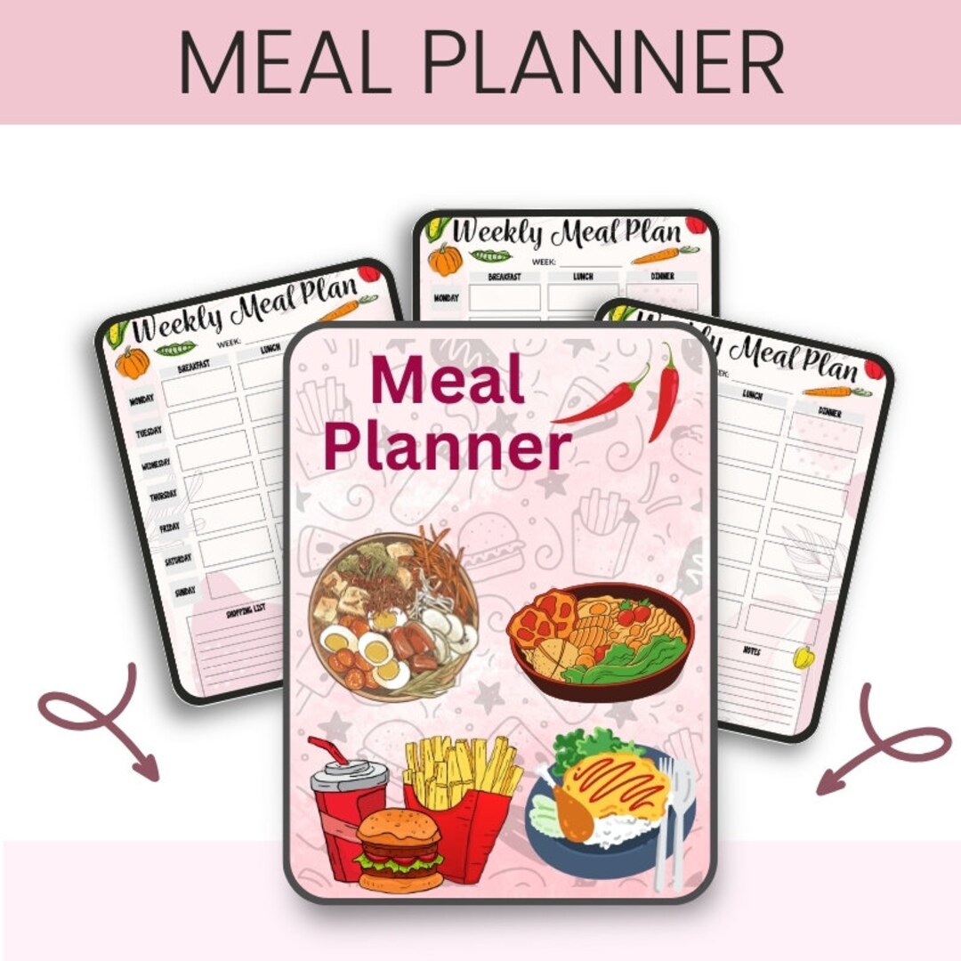 Meal Planner and Grocery List- Shopping List, Food Prep, Printable ...