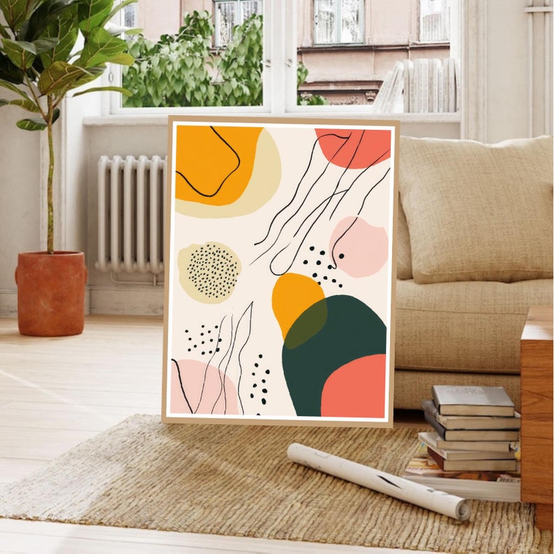 Boho Beauty Prints - Whimsical Leaves Wall Art, Printable Wall Art ...